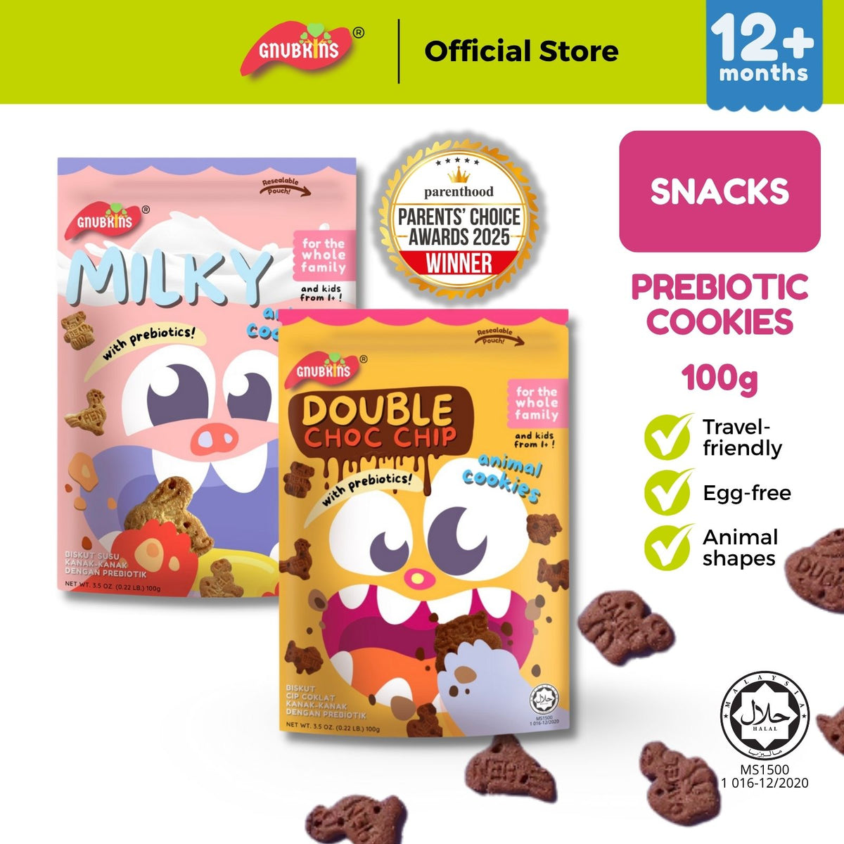 Prebiotic Kids Cookies 100g | Gnubkins